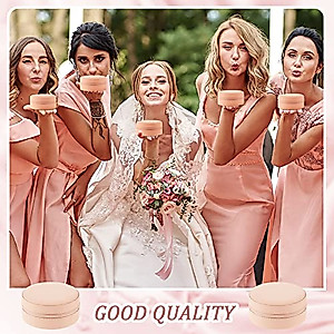 6 Pcs Travel Jewelry Case Bridesmaid Gift Boxes Jewelry Travel Organizer Small Round Jewelry Box Mini Storage PU Leather (Pink)