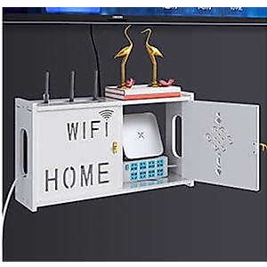 Catekro TV Wall Finishing Set-top Box Hanging Shelf partition Router Shelf Free Punch 43*12*24cm