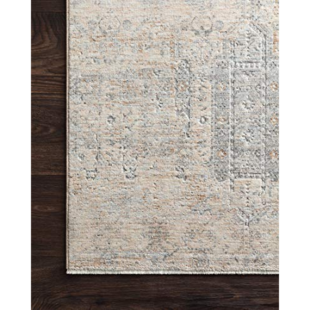 Loloi Pandora Collection Distressed Persian Vintage Area Rug, 2'0" x 3'4", Ivory/Mist