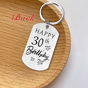 LGQDYMZ Son 30th Birthday Gifts from Mom Dad - Son Happy 30 Birthday Gifts - Son 30 Years Old Birthday Engraved Keychain Gifts