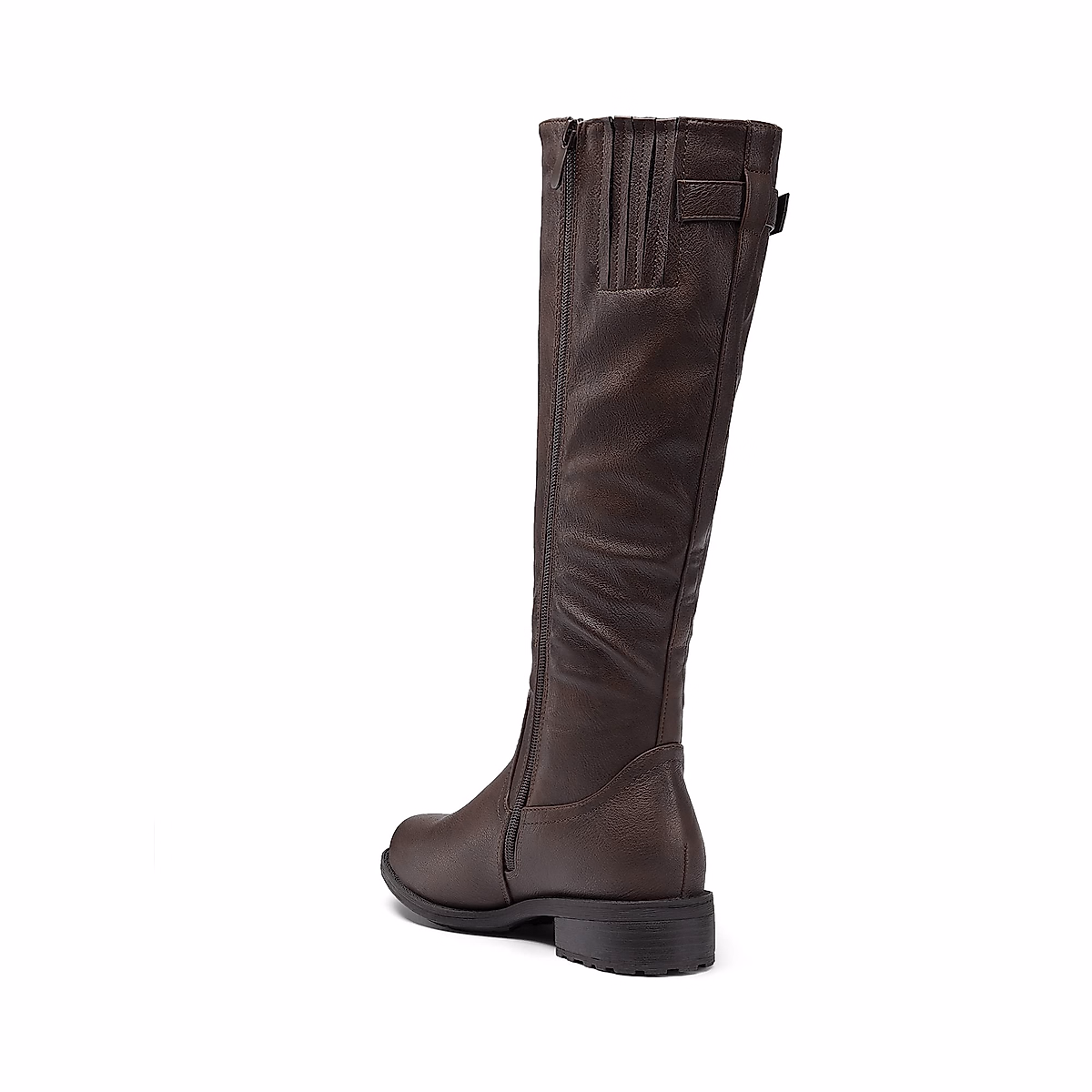 DREAM PAIRS Women's Army Brown Pu Leather Knee High Winter Riding Boots Size 10 M US