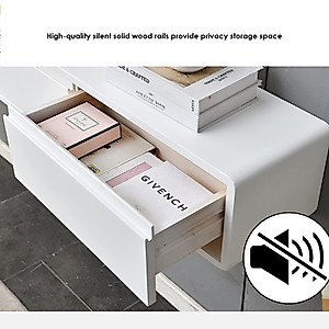 Solid Wood Floating TV Stand Wall Mount, Entertainment Center TV Storage Shelf For Living Room, Wall Mounted TV Cabinet Media Console Unit With 2 Drawers, 140*24*20cm, Easy To Clean ( Color : C )