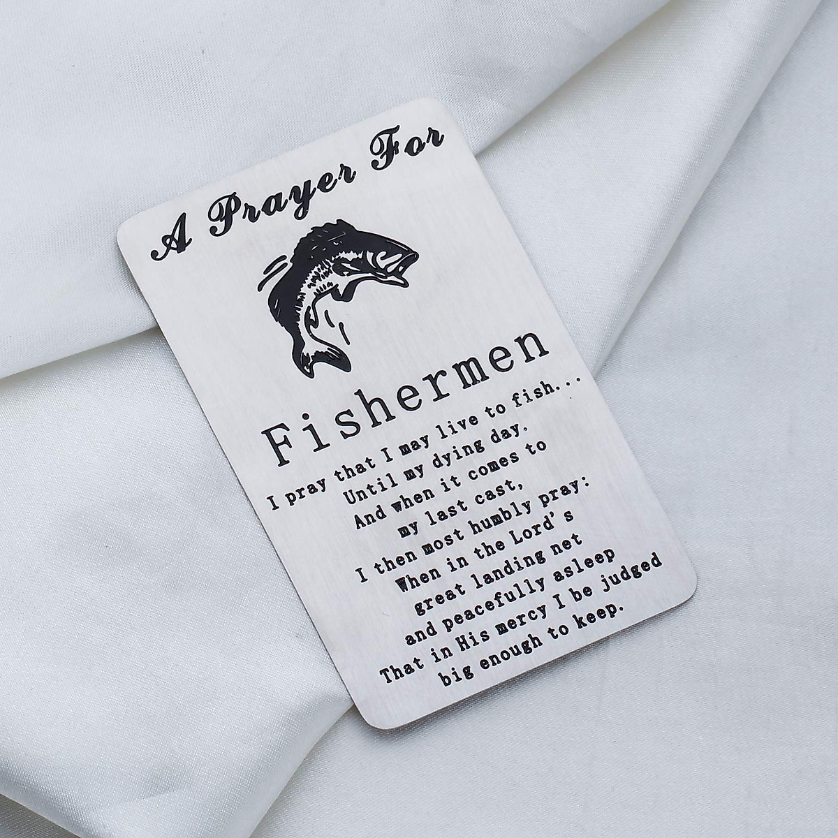PLITI Fisherman Prayer Gifts Fishing Wallet Insert Christian Gifts Fishing Gift Fishermen Gift Fathers Day Gift For Dad Grandfather Godfather Fishing Buddy Gifts Nautical Gifts