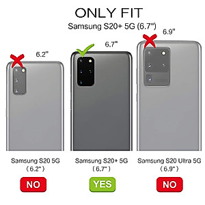 GUAGUA Galaxy S20 Plus Case Samsung S20 Plus Case Glitter Bling Crystal Clear 3 in 1 Hybrid Hard PC Soft TPU Bumper Cover Shockproof Protective Case for Samsung Galaxy S20 Plus 6.7-inch Transparent