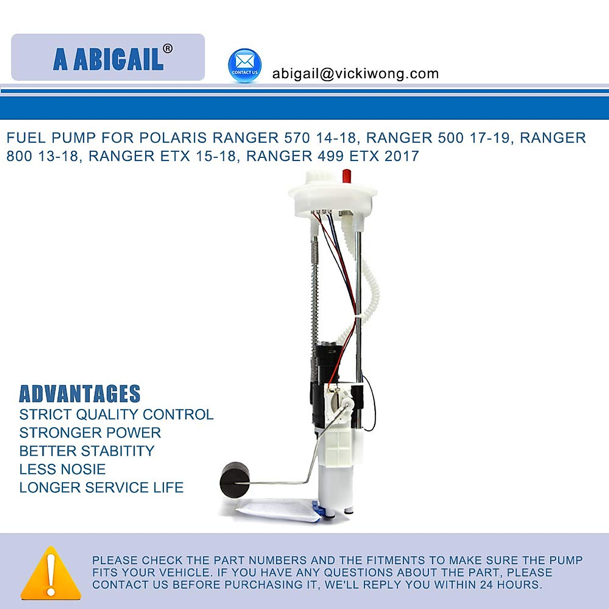 Fuel Pump Assembly Replacement for Polaris Ranger 800 CREW EFI MIDSIZE 2013-2017 & RANGER 570 CREW EFI 2014-2020 & RANGER 500 2017-2020 2204945,2521198, 2521091