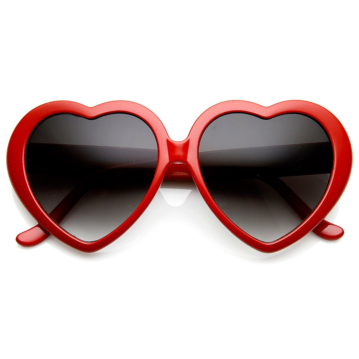 zeroUV Large Oversized Womens Heart Shaped Sunglasses Cute Love Fashion Eyewear (Red)