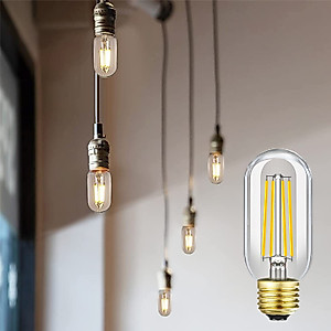 Leools E26 Edison Bulb 8W Equivalent E26 LED Bulb 100 Watt Dimmable Daylight 4000K E26 Light Bulb AC120V 800lm Tubular T14 LED Bulb for Pendant,Sputnik,Vanity,Chandeliers Pack of 6