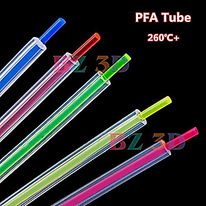 BZ 3D 3M PFA Teflon Bowden Tube 260 Celsius High Temperature Transparent PTFE tubing 2 X 4mm for 1.75mm Filament for Ender 3 CR-10 MK3 MK3S Mega 3D Printer ect.（PFA）