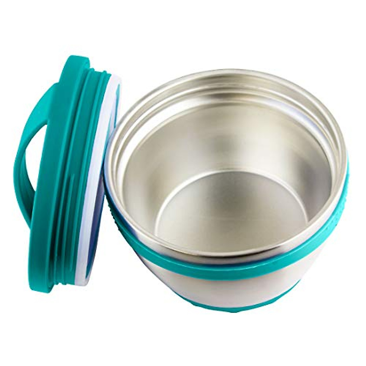 Kid Basix Safe Bowl, Reusable Stainless Steel Lunchbox Container for Adults, Thermos for Hot & Cold Food Storage, Dishwasher Safe, 16oz Teal