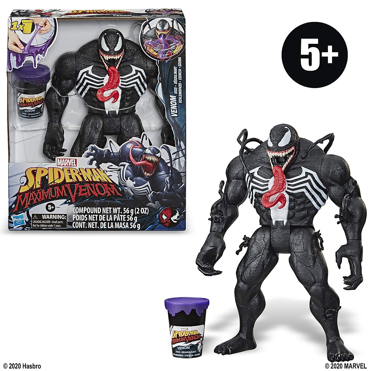 Spider-Man Maximum Venom, Venom Ooze 12.5-Inch Figure with Ooze-Slinging Action, Can of Ooze, Ages 4 and Up