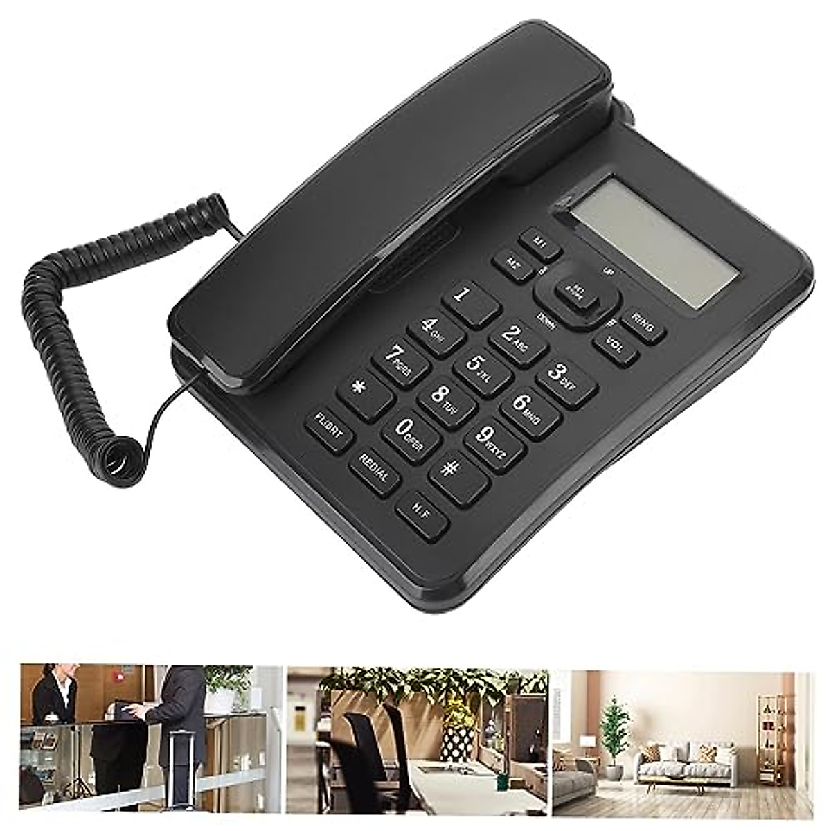 [Corded] Classic Design Landline Telephone for Home and Office - Reliable Desk with Wired Connection - Ideal Business for Clear Communication