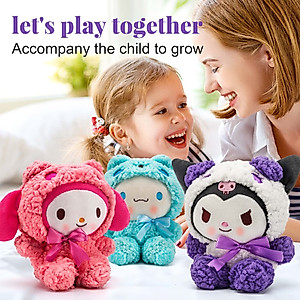 GRUSEMI 3 Pack Anime Kawaii Plush Dolls, Cute Stuffed Animal Figure Plushies Pillow Toy Birthday Party Favor Gifts for Children Girls Fans