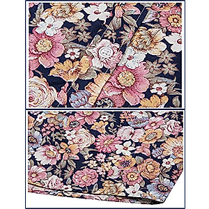 TUNEVUSE Mens Long Sleeve Floral Dress Shirt Flowered Pink Pattern Print Button Down Shirts Cotton Pink Medium