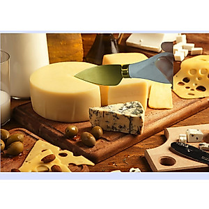 HSHQING Marble Cheese Knife Set of 4 Gold and White Charcuterie Accessories, Heavy Marble Handle Butter Spatula Sandwich Cream Knives Cheese Spreader Cutter,Housewarming Gift