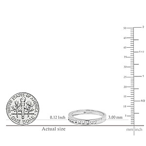 Dazzlingrock Collection 0.45 Carat (Ctw) Round Lab Grown White Diamond Channel Set Stackable Wedding Band for Her in 14K White Gold Size 7.5