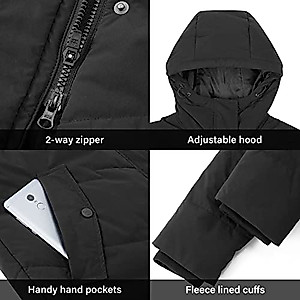 CAMEL CROWN Women's Winter Jacket Hooded Warm Quilted Insulated Puffer Jacket Long Cotton Parka Coat