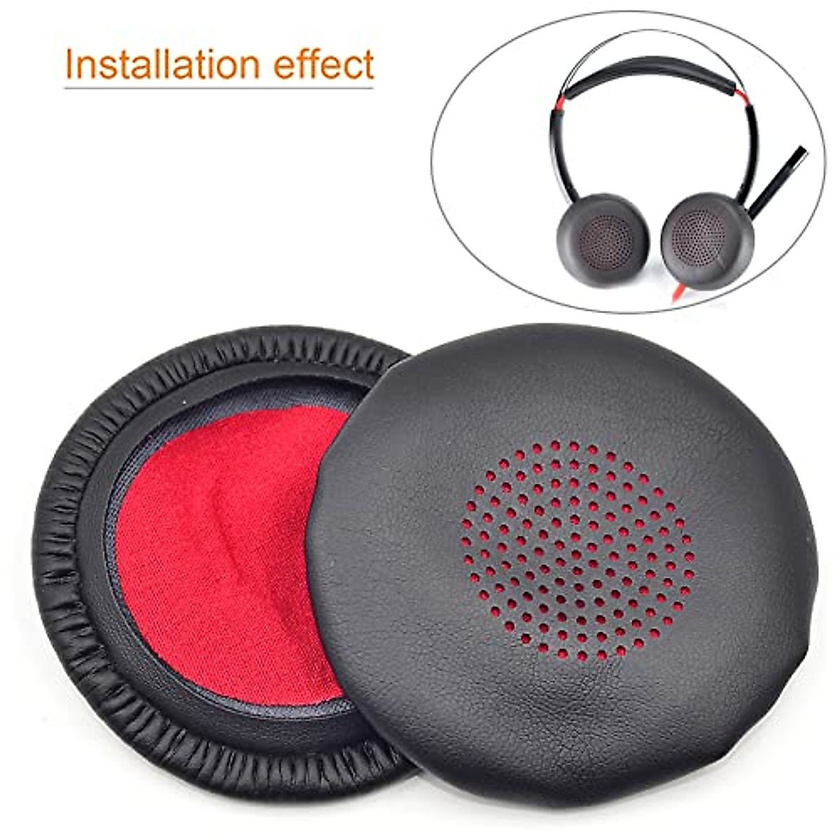 Voyager Focus UC Ear Pads - Replacement Ear Cushion Cover Compatible with Poly Voyager Focus UC, Plantronics Voyager Focus UC B825 Binaural, BLACKWIRE 5220 5210 7225, Voyager Focus 2 UC USB-A Headset