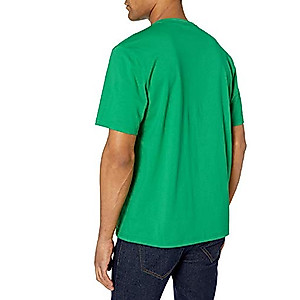 Amazon Essentials Men's Regular-Fit Short-Sleeve V-Neck T-Shirt, Pack of 2, Bright Green/Light Grey Heather, Large