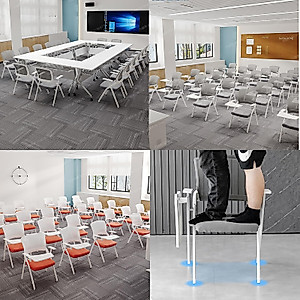 Favourite Training Chair with Table Board Conference Room Folding Chair Office Chair Training Table and Chair Integrated White Conference Chair with Writing Board (Color : Black)