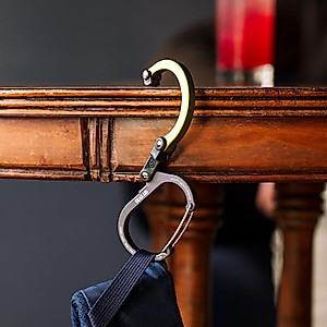 GEAR AID HEROCLIP Carabiner Clip and Hook (Small) For Purse, Stroller, and Backpack, Blue Steel