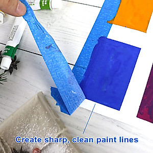 JIALAI HOME 6 Rolls Painters Tape 1 inch Bulk Painter Tape Blue Wide Roll, Blue Masking Tape, Blue Paint Tape 1 Inches x 60 Yards for General Purpose Walls Painting, Automotive