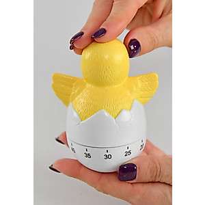 HOME-X Chick Timer, Cute Kitchen Home Decor, Useful Kitchen Gadgets, Animal Timers Mechanical Kitchen Cooking Timer Clock Loud Alarm Counters-Student Timer- 55 Minutes-3 3/4" L x 3"D