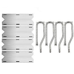 Hongso Gas Grill Repair Kit for Jenn Air 720-0337, 7200337, 720 0337 Grill Replacement Parts,Stainless Steel Burners,Heat Plates Tent Shield Burner Cover(SBC361, SPA231)