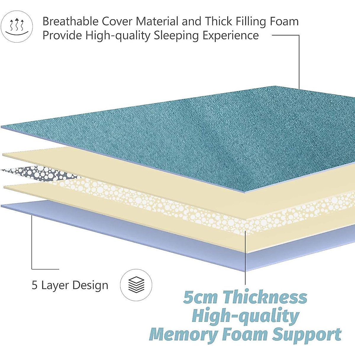 MAXYOYO Floral Printed Japanese Floor Mattress Futon Mattress Queen Size Foldable Bed Roll Up Camping Mattress Floor Bed Couches and Sofas