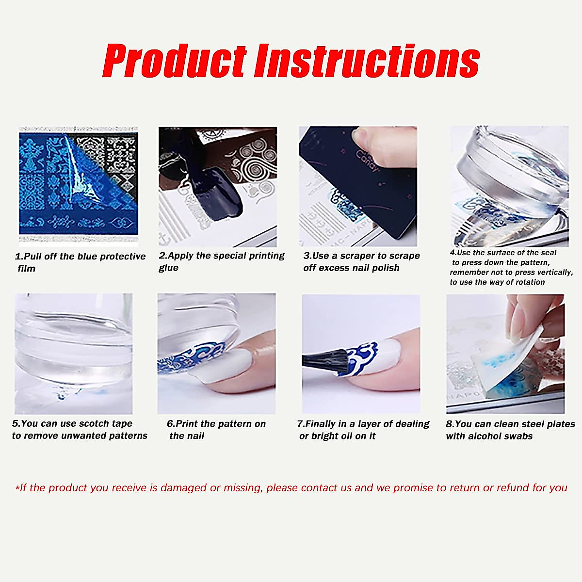 6Pcs Halloween Nail Stamping Plates Fall Maple Leaf Nail Stamper Template Kit Ghost Bat Skull Spider Web Design Nail Decorations Supplies with 1 Stamper 1 Scraper