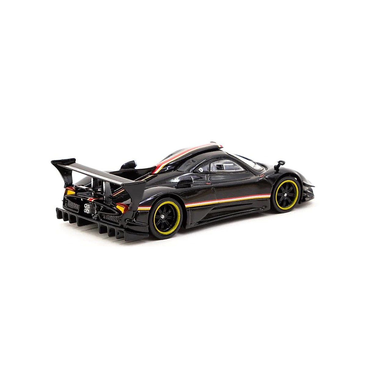Tarmac Works Pagani Zonda Revolucion Nero Oro Black Metallic with Stripes Global64 Series 1/64 Diecast Model Car T64G-TL016-BK