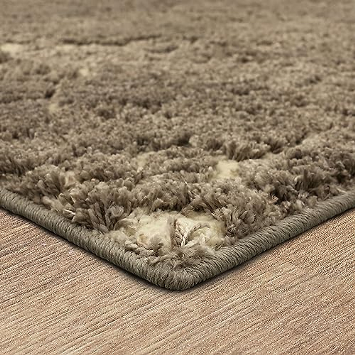 Mohawk Home Francesca Ornamental Medallion Sand 5' x 8' Shag Area Rug Perfect for Living Room, Dining Room, Office
