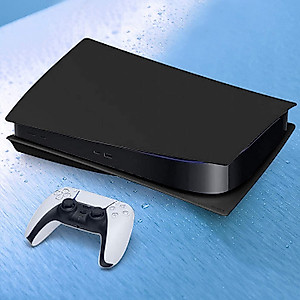 PS5 Plates, Hard Shockproof PS5 Faceplate Compatible with Play Station 5 Console, ABS Anti-Scratch PS5 Console Cover Dustproof PS5 Replacement Shell Plates for PS5 Console Disc Edition - Black