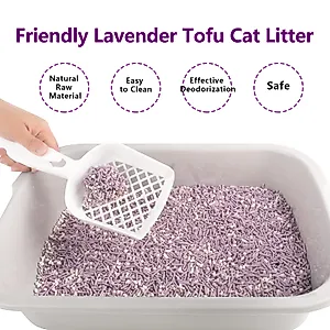 Dust-Free Lavender Cat Tofu Litter - Fast Drying, Ultra Absorbent Clumping Pellets, Less Scattering