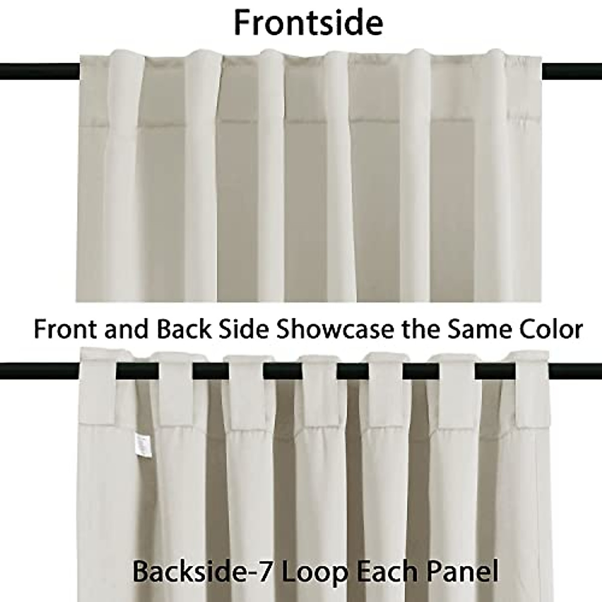 H.VERSAILTEX Blackout Curtains Thermal Insulated Window Treatment Panels Room Darkening Blackout Drapes for Living Room Back Tab/Rod Pocket Bedroom Draperies, 52 x 84 Inch, Ivory/Cream, 2 Panels