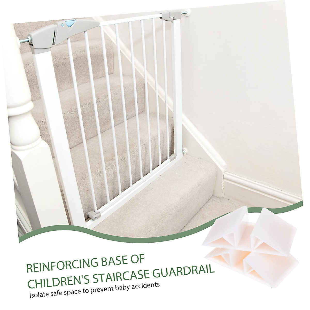 Hohopeti 4pcs Kitten Playpen Triangular Groove Door Ways Stairs Accessories Configurable Support Feet Cat Playpen Door Stopper Dog Gate Support Pet Fence Plastic Child White Base