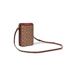 COACH Coated Canvas Signature C Phone Crossbody, Tan Rust