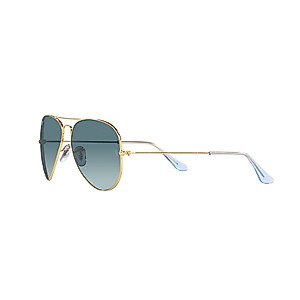 Ray-Ban RB3025 Classic Aviator Sunglasses, Gold/Blue Gradient Grey, 58 mm