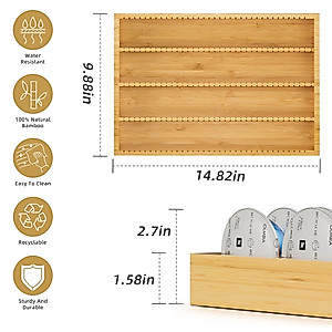 MinBoo Bamboo Coffee Pod Storage Holder Drawer Insert for Counter Compatible Nespresso Vertuo Vertuoline Capsules for Kitchen, Home, Office, Coffee Station