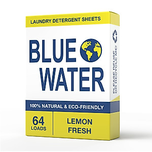 Blue Water, Laundry Detergent Sheets, 64 Loads