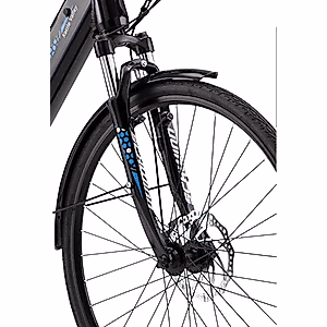 Schwinn Kettle Valley Adult Electric Bike, 18.5-Inch Aluminum Frame, 7 Speed, 700c Wheels, 375Wh Battery, Gloss Black