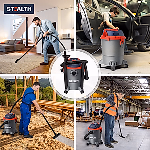 Stealth 3 in 1 Wet Dry Vacuum Cleaner, 5 Gallon 5.5 Peak HP, Portable Shop Vacuum with Blower, 1-1/4 inch Hose, ECV05P1