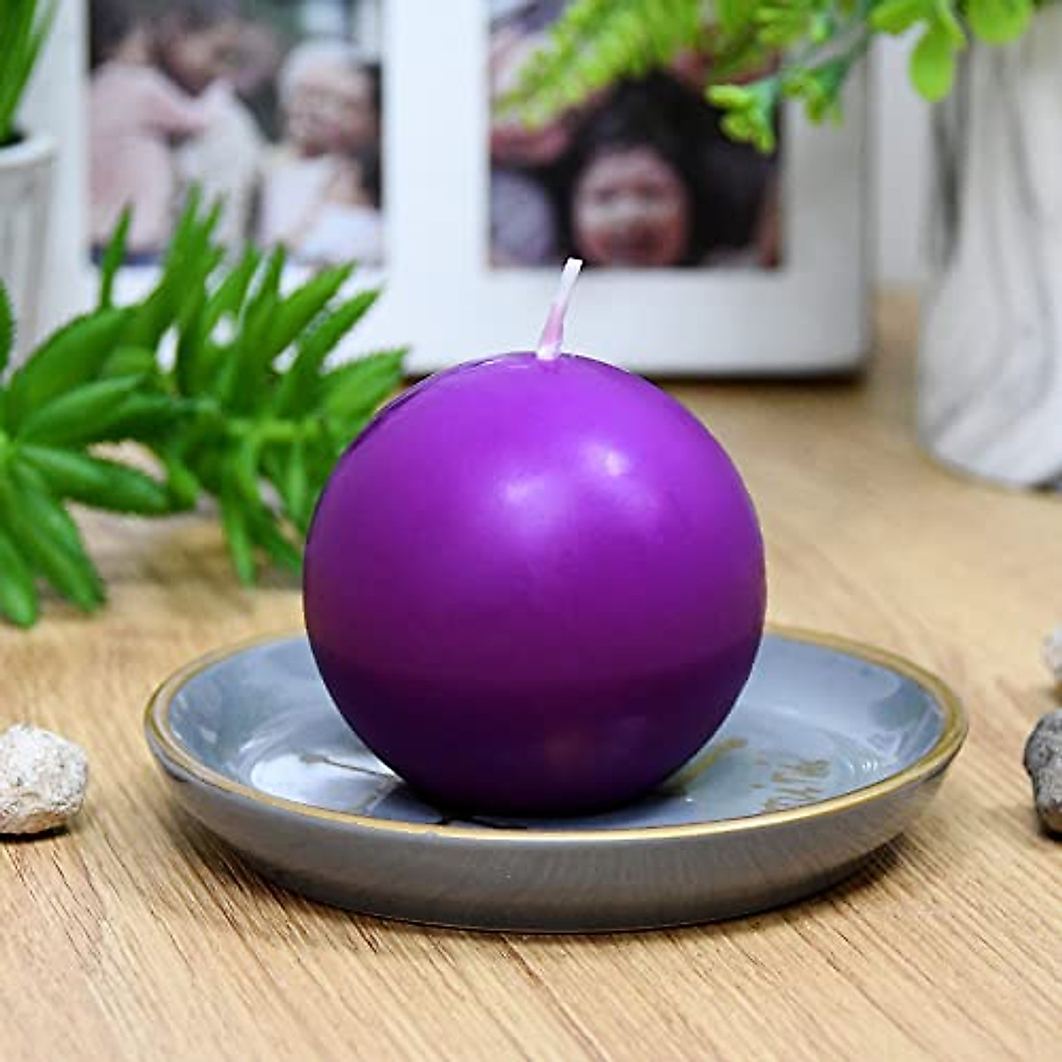 Zest Candle 6-Piece Ball Candles, 3-Inch, Purple