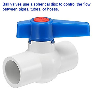 M METERXITY 2 Pack Ball Valve - Irrigation Water Flow Control, Slip Plastic Shut-Off Valve, Apply to Outdoor/Garden/Swimming Pools(25mm ID, White Blue)