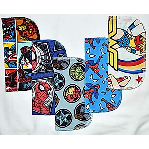 1 Ply Printed Flannel 8x8 Inches Little Wipes Set of 5 Favorite Superhero Characters