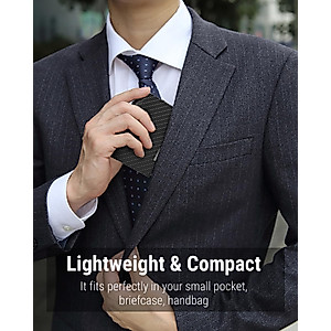 MaxGear Business Card Holder, PU Leather Business Card Case for Men & Women, Professional Business Card Holder Organizer with RFID Blocking, Black Carbon