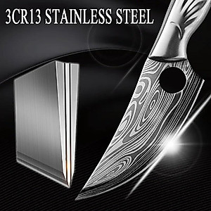 Cleaver Knife,Meat Cleaver, Boning Knife For Kitchen Stainless Steel Cleaver Meat Fruit Boning Fishing Hunting Camping Kitchen Chef Knife (Color : Knife with Cover)