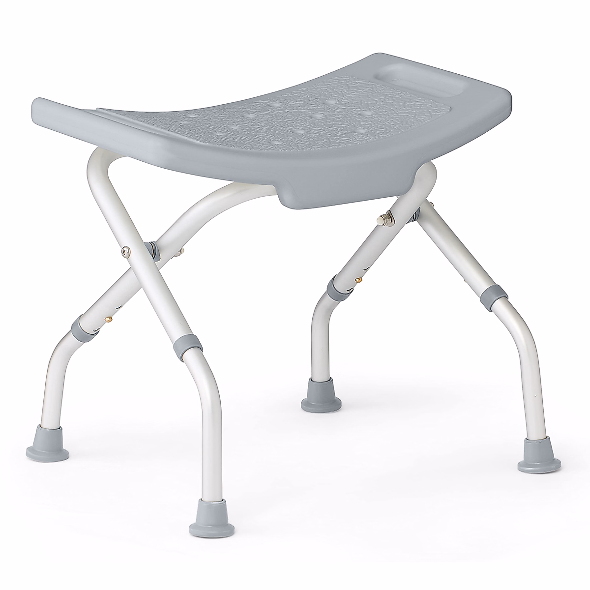 Medline Folding Shower Chair Without Back, Bath Chair Supports up to 250 lbs, Gray