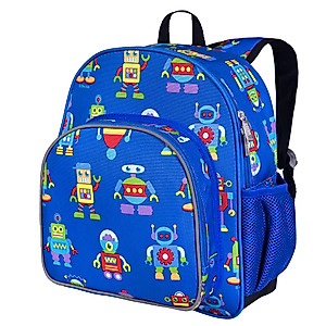 Wildkin 12-Inch Kids Backpack for Boys & Girls, Perfect for Daycare and Preschool, Toddler Bags Features Padded Back & Adjustable Strap, Ideal for School & Travel Backpacks (Robots)