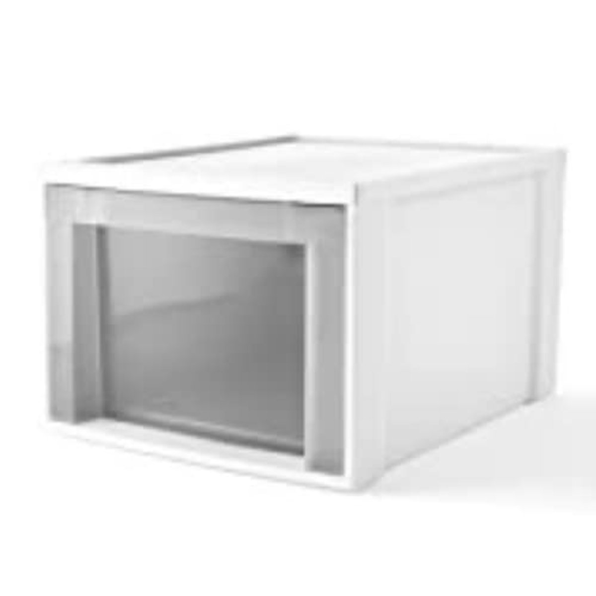 Starplast Large Stacking Drawer Unit: 1 Multiuse Plastic Storage Bin with Transparent Clear Pull-Out Stackable Drawer, 19.8 x 15.5 x 11.5 Inch 2 Colors