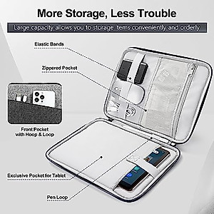 TiMOVO 9-11 Inch Sleeve Case for Fire Max 11 Tablet/All-New Amazon Kindle Fire HD 10 & 10 Plus Tablet 10.1", Protective Carrying Case Bag with Elastic Handle for Kindle Fire Max 11, Black+Gray